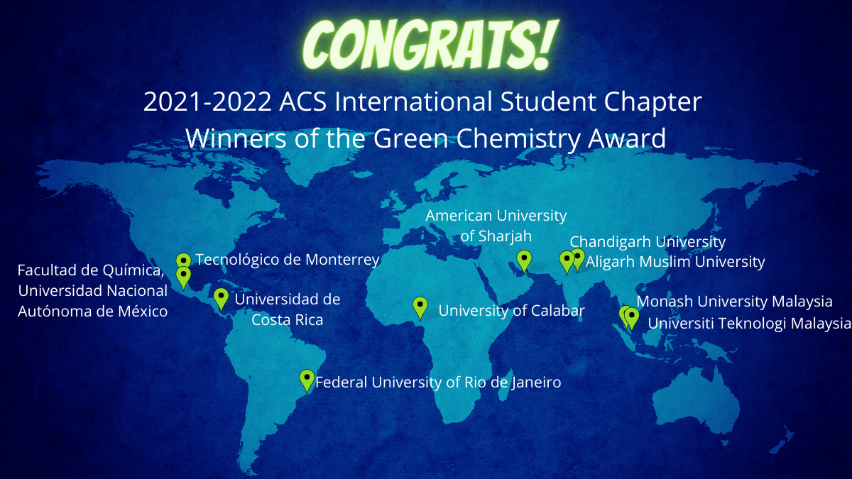42 ACS Student Chapters Honored with Green Chemist... - ACS Community